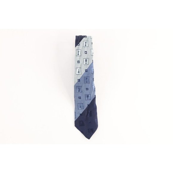 Vintage | Accessories | Vintage 7s Rockabilly Silk Color Block Chess ...